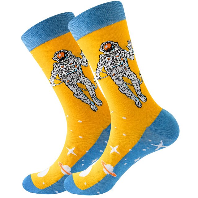Yellow & Blue Astronaut Socks | SOCK INFUSIONS