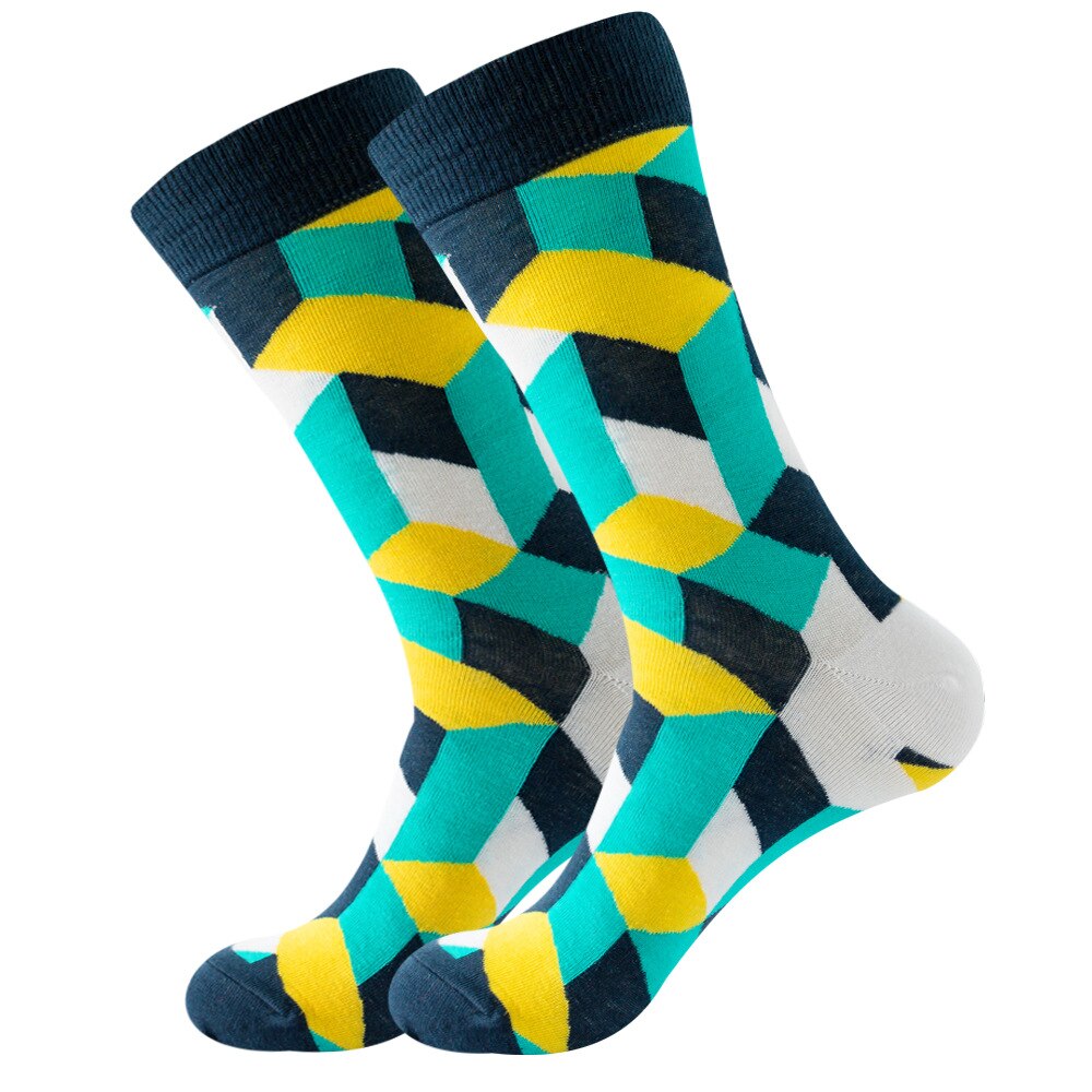 Yellow & Blue Checkered Socks | Sock Infusions