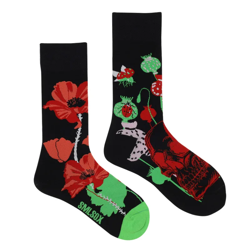 Floral Symphony: Poppies and Petals Odd Socks | Sock Infusions