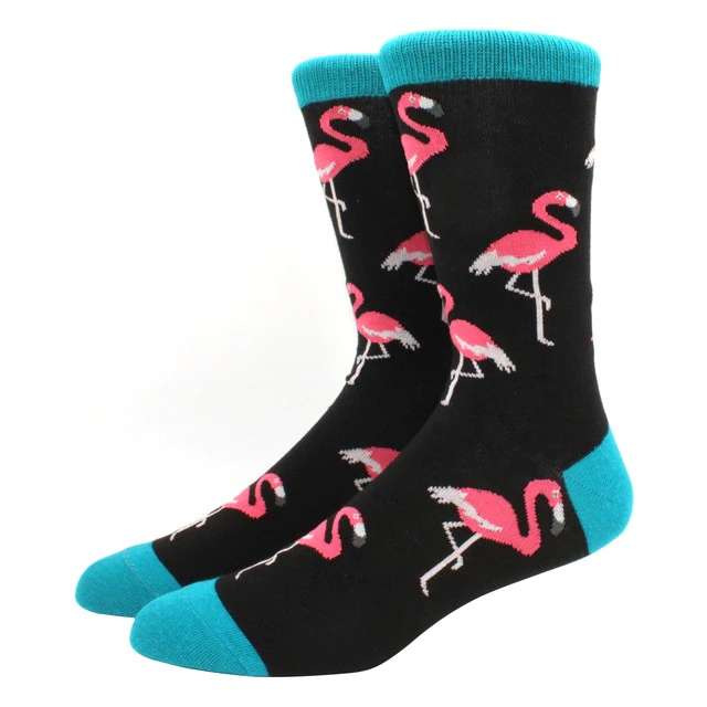 Flamingo Socks - Black & Blue | SOCK INFUSIONS